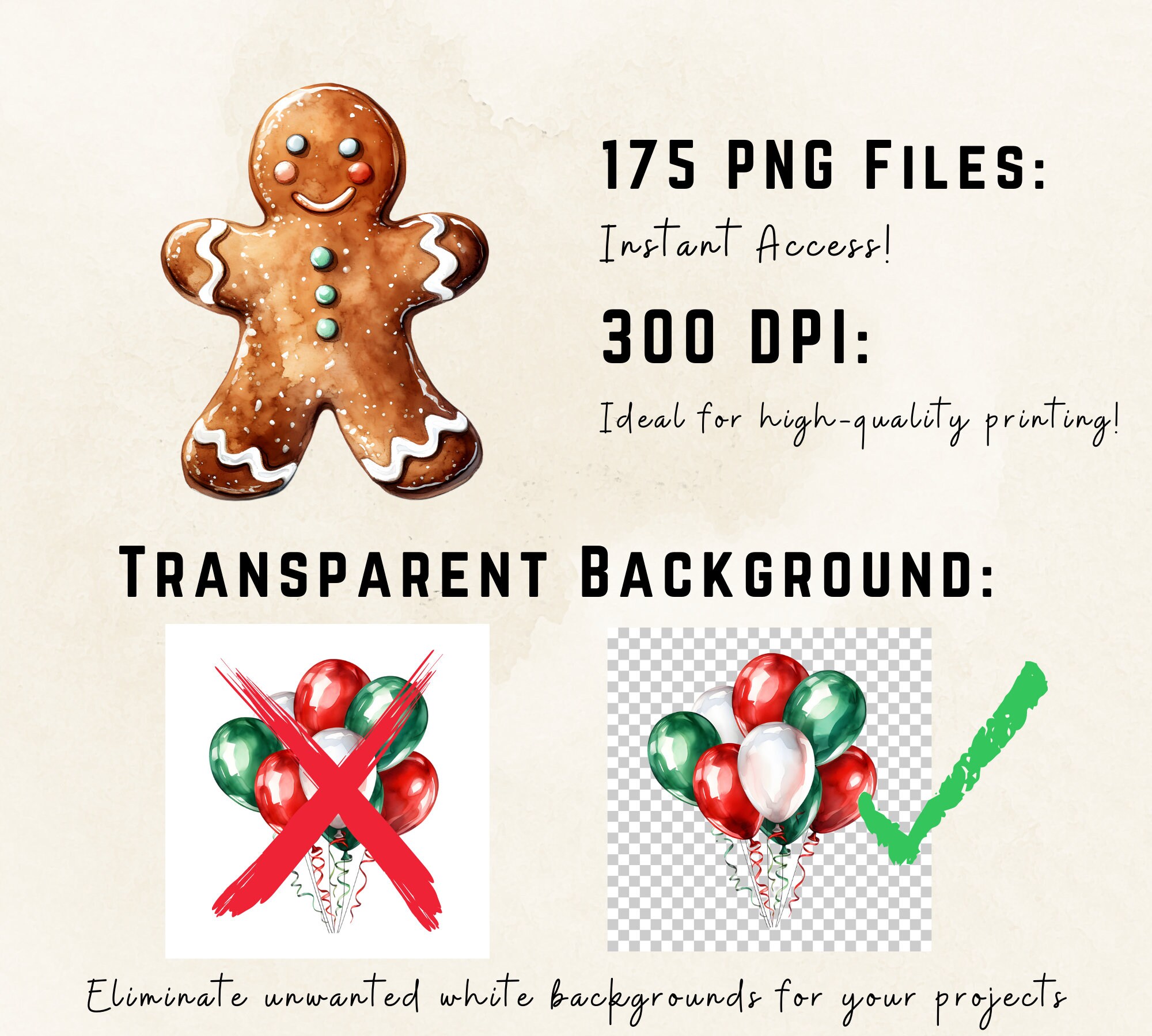 175 Christmas Party Watercolor Clipart Bundle: Festive Holiday ...