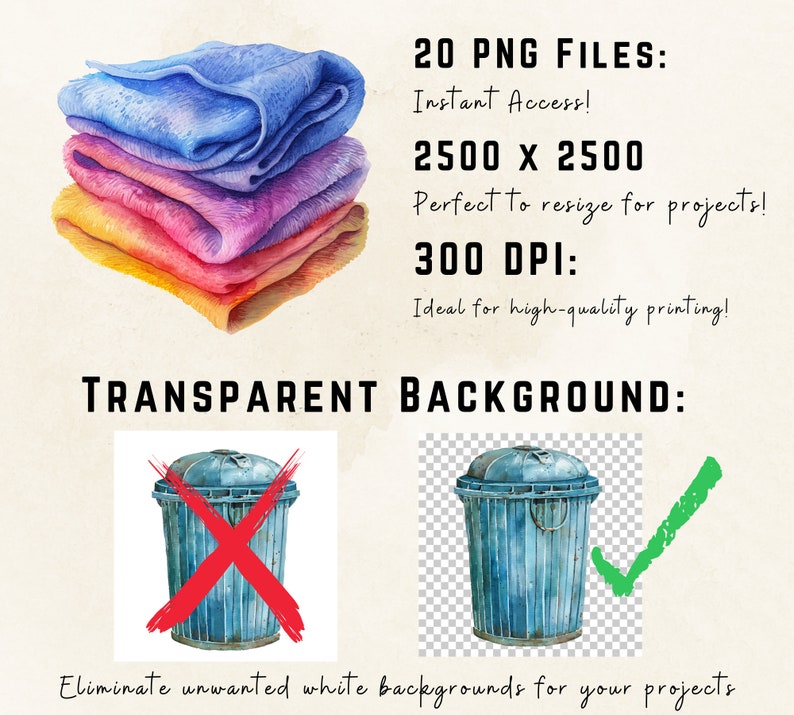 Watercolor Cleaning Clipart Bundle | Chore Clipart | Cleaning Clipart ...