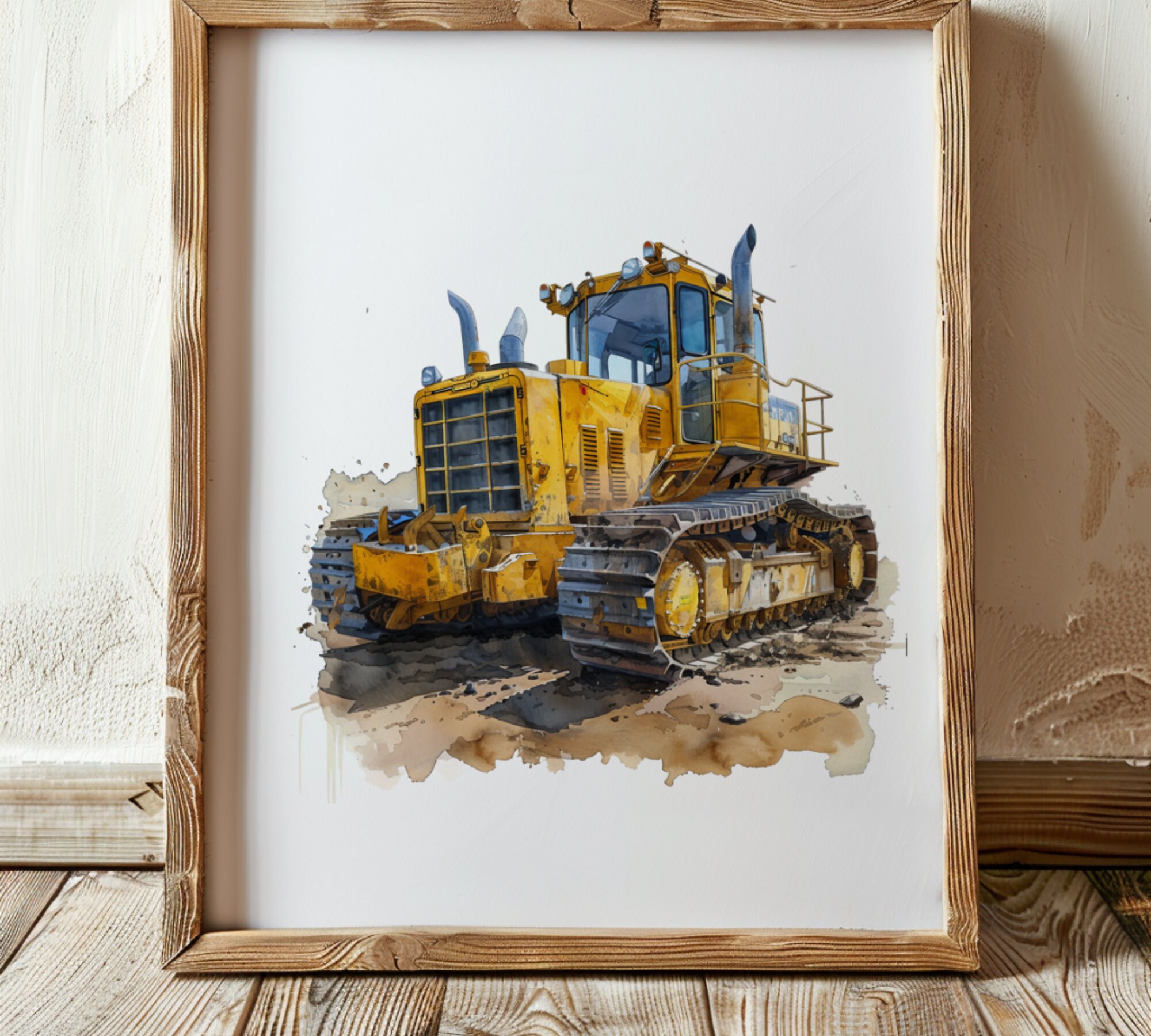Construction Vehicles Watercolor Cliparts Bulldozer Clipart Excavator ...