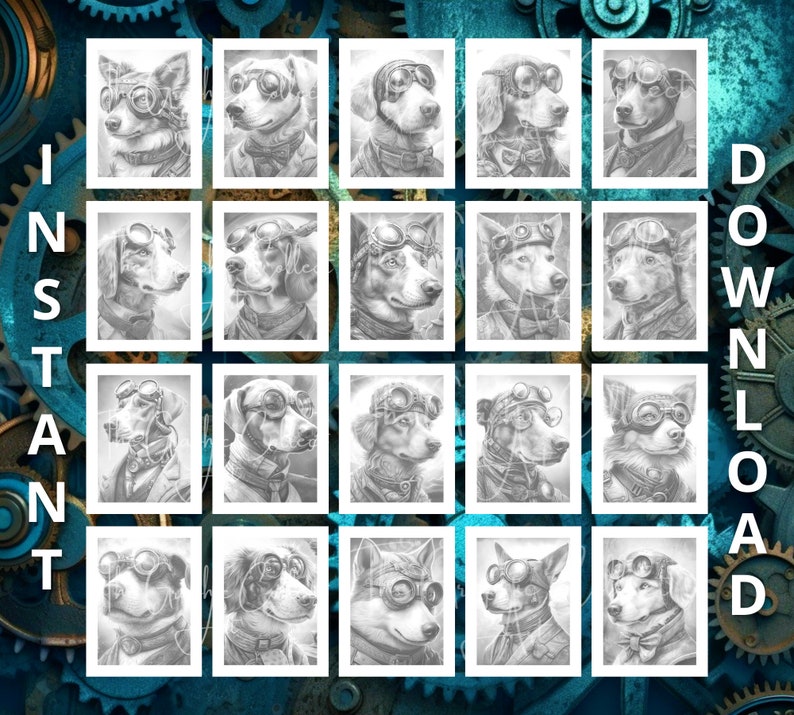 25 Steampunk Dog Coloring Pages Creative Fantasy Art Coloring ...