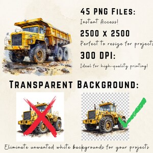 Construction Vehicles Watercolor Cliparts | Bulldozer Clipart ...