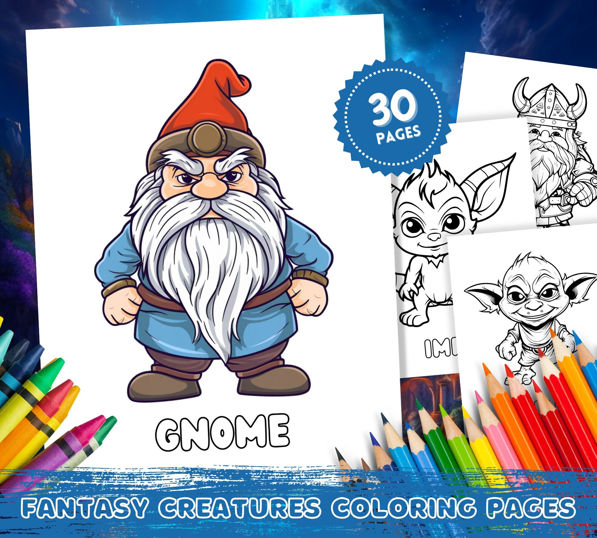 30 Fantasy Creatures Coloring Pages Coloring for Boys Coloring Gift ...