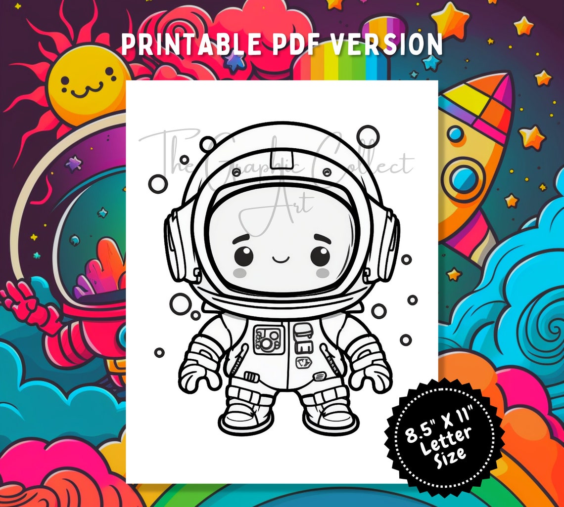 20 Printable Kid's Space Coloring Pages: Featuring Astronauts, Rockets ...