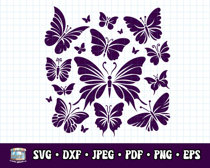 Purple Butterfly Bundle SVG Butterfly SVG for Cricut, Playful Butterfly ...