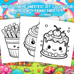 Kawaii Sweets Coloring Pages Digital Download Printable PDF Instant ...