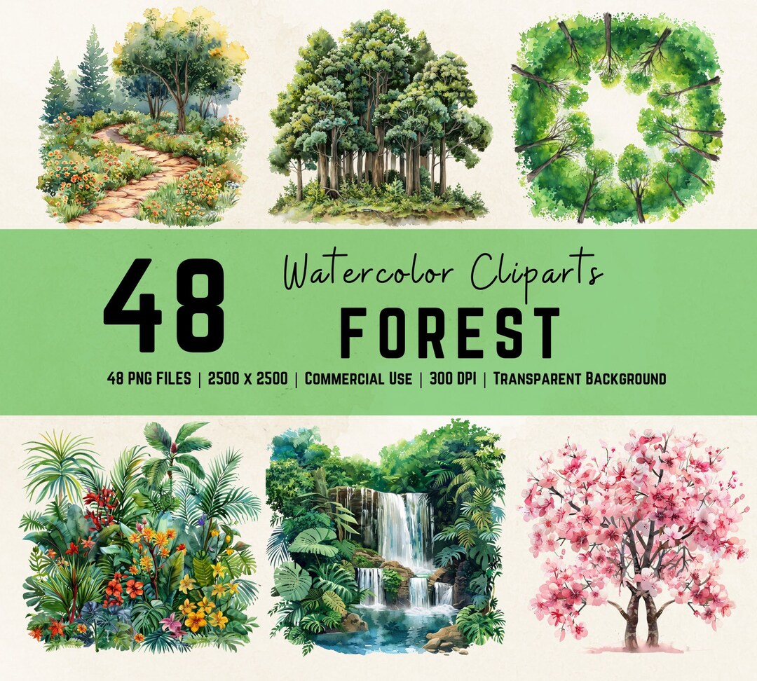 Watercolor Forest Clipart Forest Clipart Forest PNG Forest Art Woodland ...