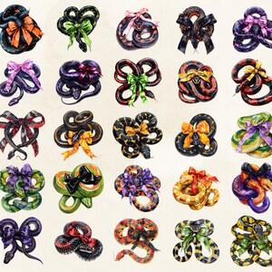 Snakes With Coquette Bow PNG Sublimation Designs Halloween PNG Bundle ...