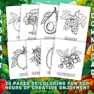 Fruits and Vegetables Coloring Pages: Learning Activities for Kids and ...