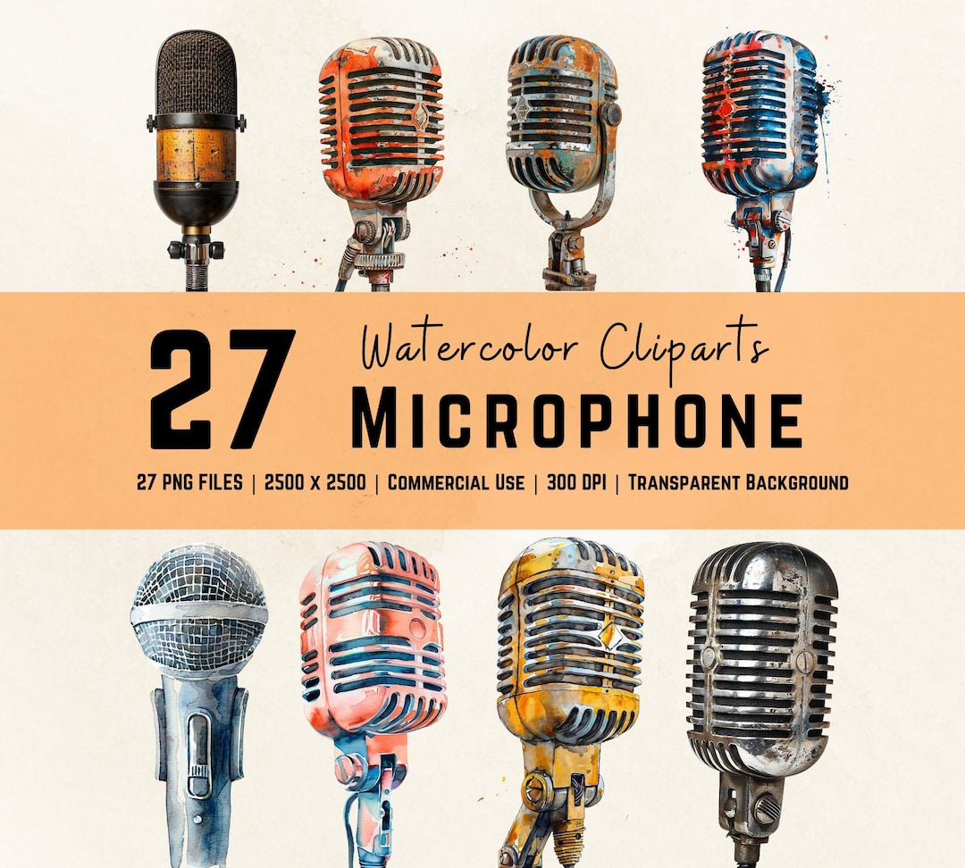 Watercolor Microphone Clipart Microphone Clipart Microphone PNG ...