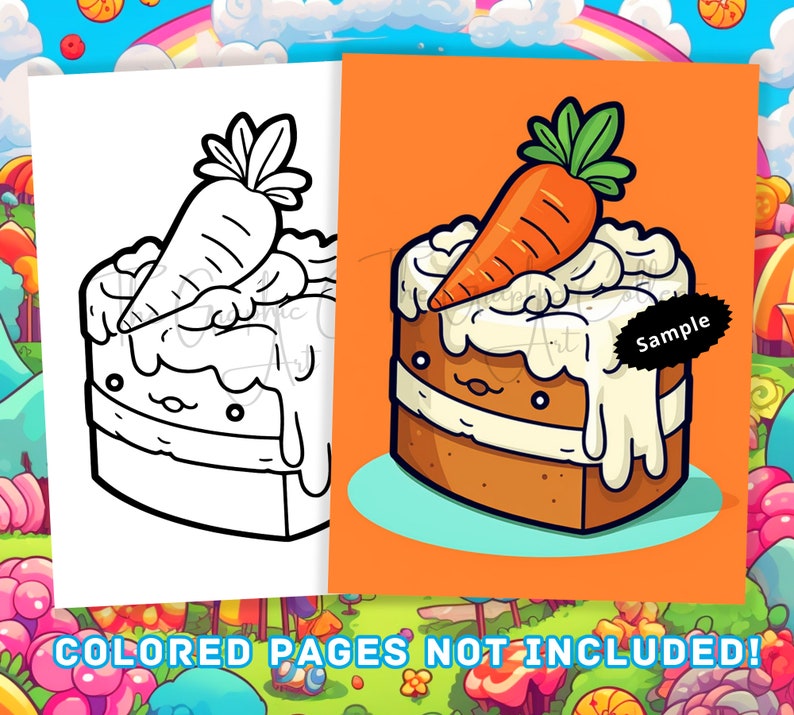 Kawaii Sweets Coloring Pages Digital Download Printable PDF - Etsy