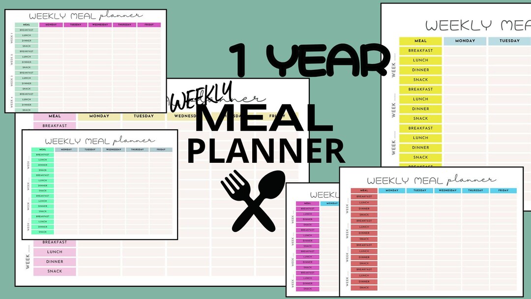 WEEKLY Digital MEAL PLANNER - Etsy