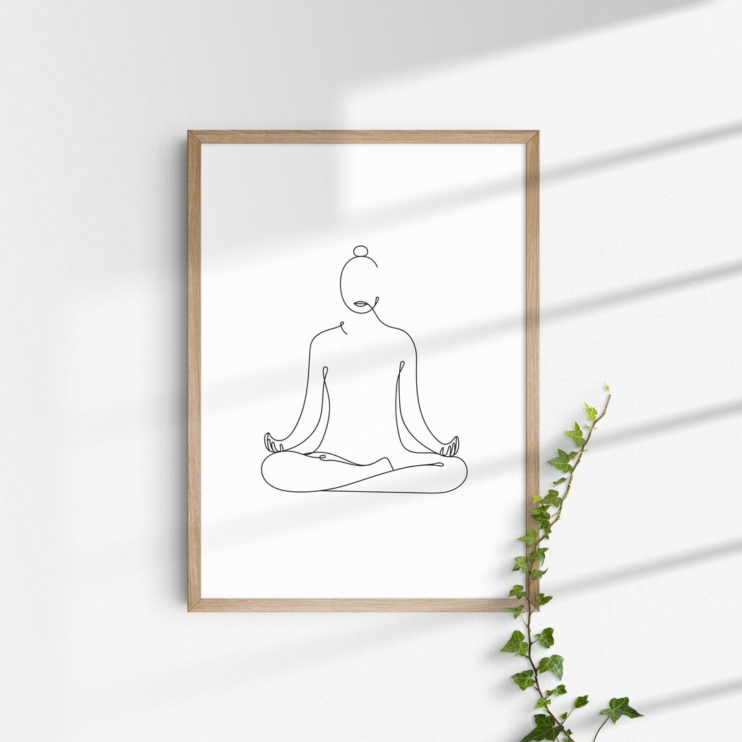 Yoga Art, Line Art Printable, Yoga Abstract Art, Line Drawing ...