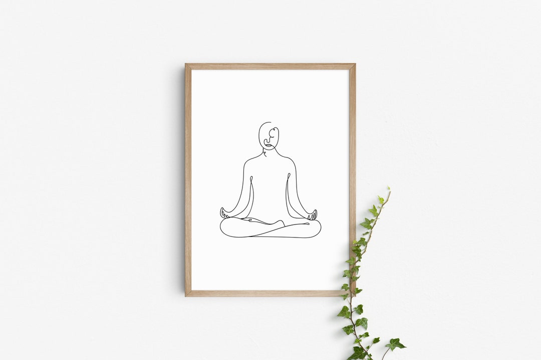 Yoga Art, Line Art Printable, Yoga Abstract Art, One Line Art ...