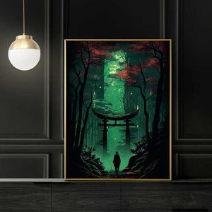 Dark Forest, Japanese Style, Tori, Japanese Forest, Digital Download ...