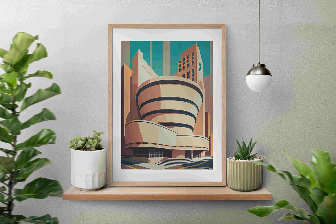 Guggenheim Museum Print, Digital Art, Home Decor, Travel Poster ...