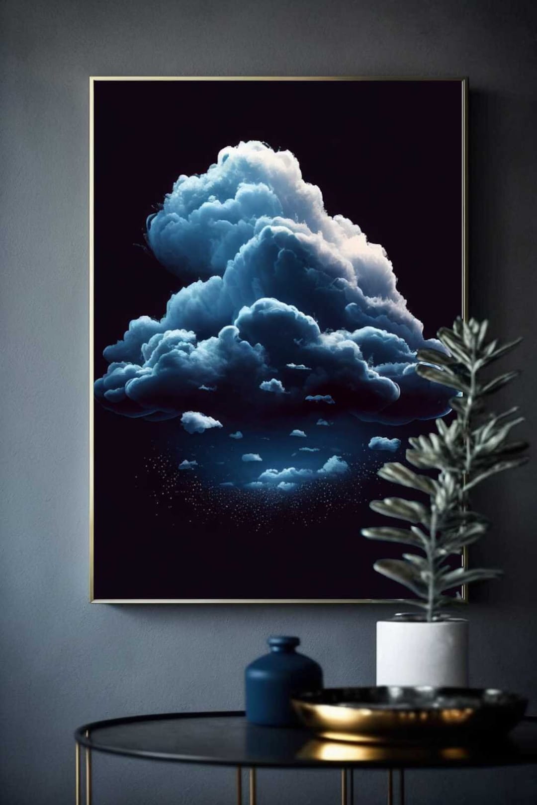 Storm Cloud Wall Art, Blue Wall Art, Digital Download, Cloud Print, Nature, Wild Nature, Sky ...