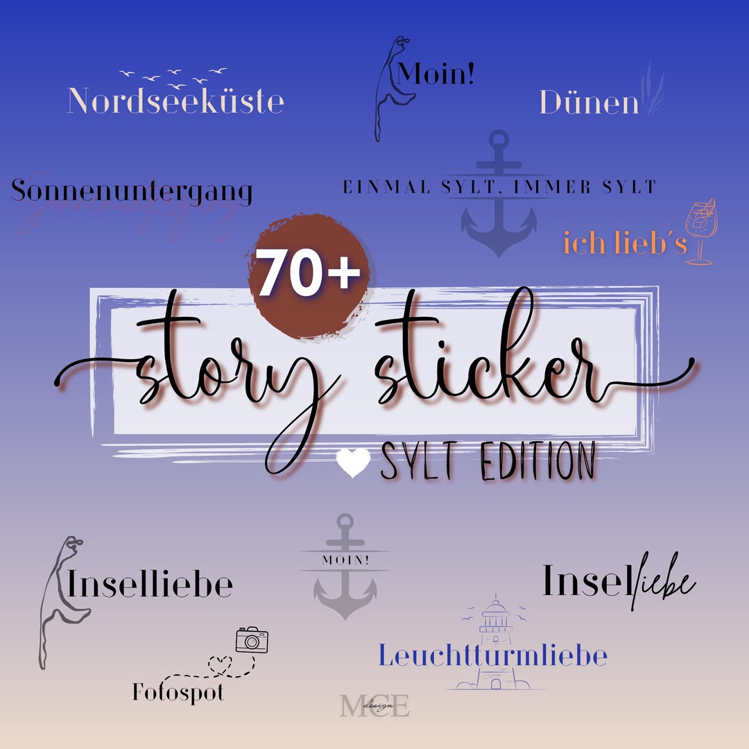 70+ Story Stickers I Sylt I North Sea I Island Love I Instagram I ...