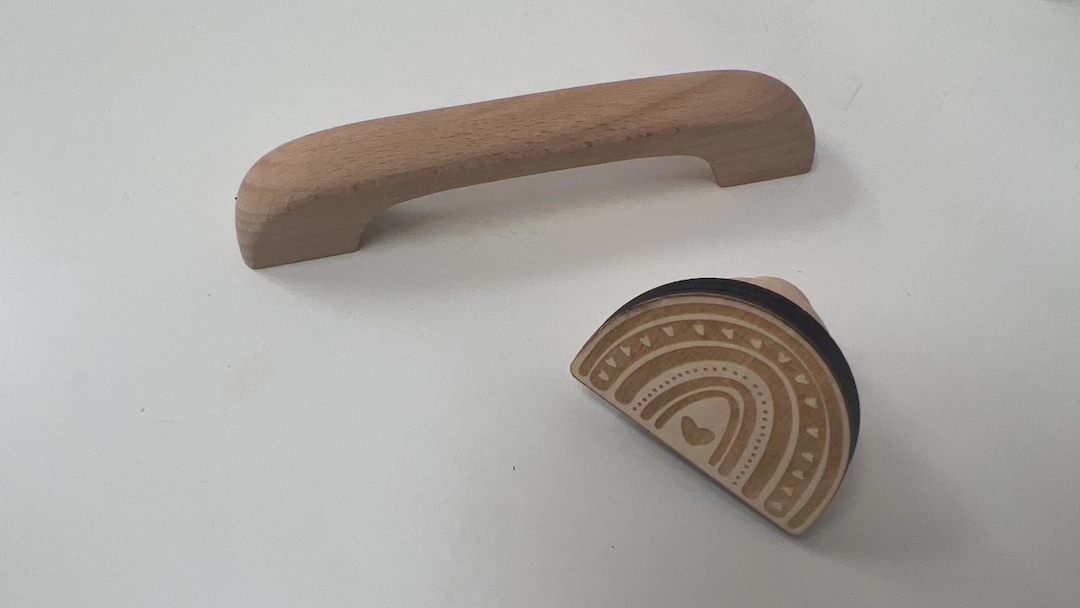 Rainbow Engraved Wood Handle for DIY Woodworker , Wood Craft Supplies ...