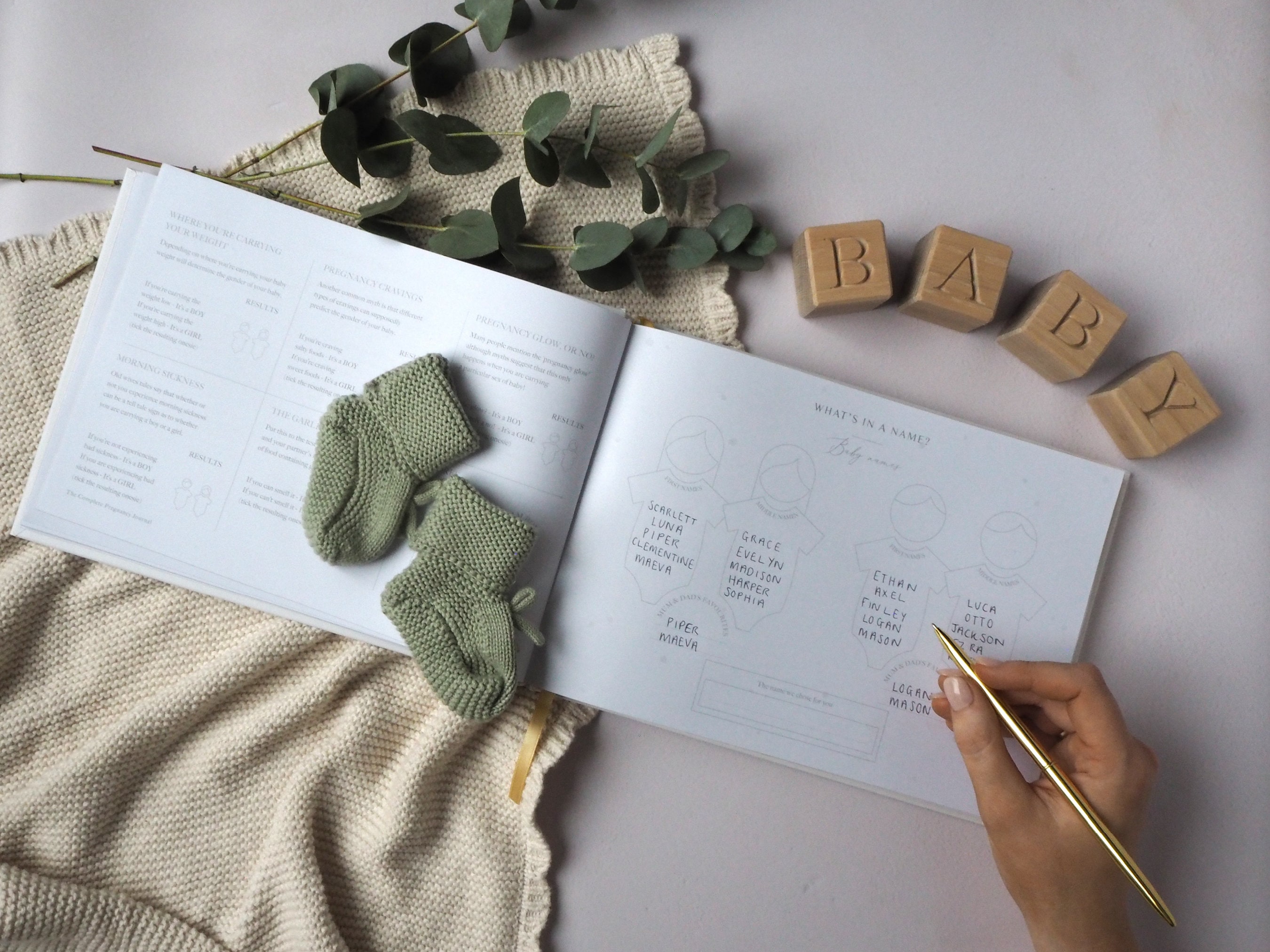 Bibi & Beau Pregnancy Journal Memory Book - Expectant Mother Gift (gold ...