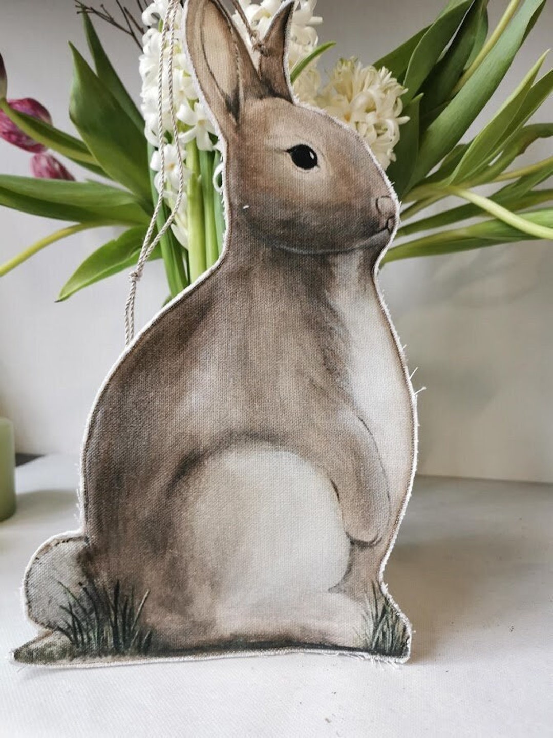 Padded Rabbit Shape to Hang, in Fabric Printed With Our Design, for ...