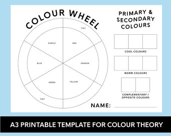 A3 Printable Colour Wheel Template [american] | Basic Primary ...