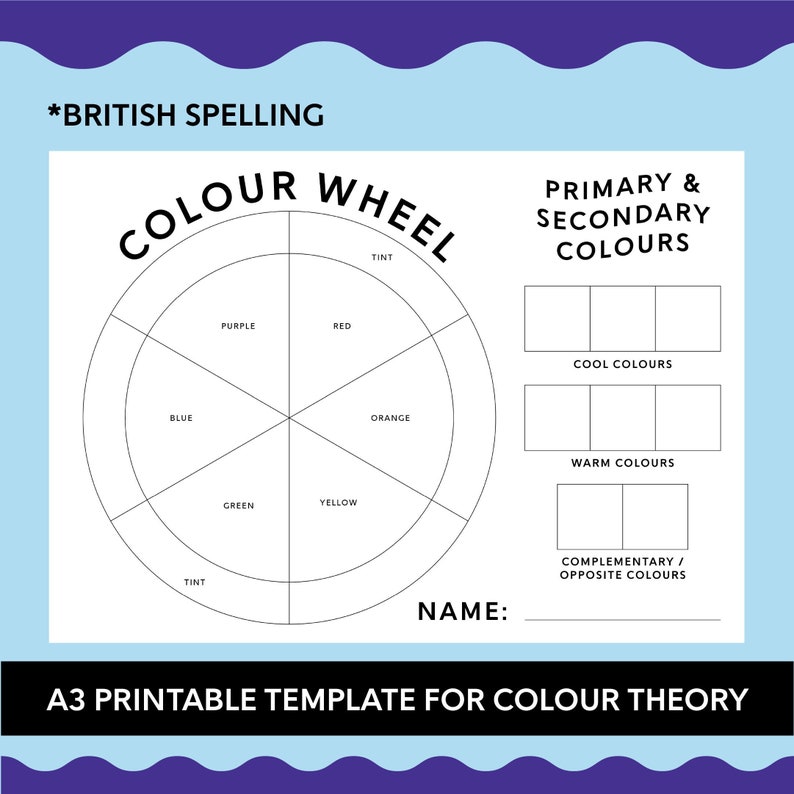 A3 Printable Colour Wheel Template [british] | Basic Primary ...
