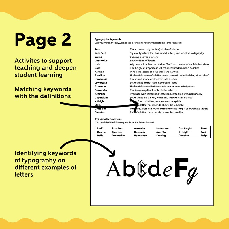 INTRODUCTION TO TYPOGRAPHY | 2 Page Worksheet + Answers | Design & Art ...
