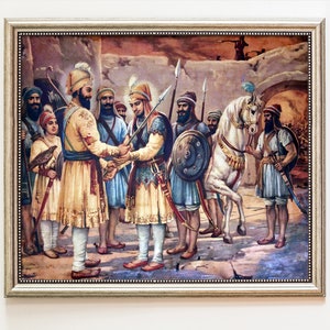 Guru Gobind Singh Ji, Battle of Chamkaur, Sahibzaade, Vintage Print ...