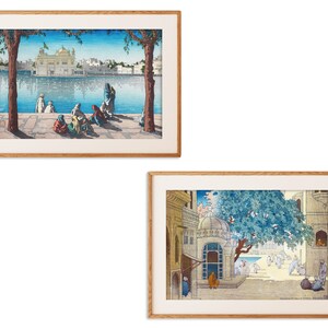 SET OF TWO Golden Temple, Woodblock Prints by Charles W Bartlett ...