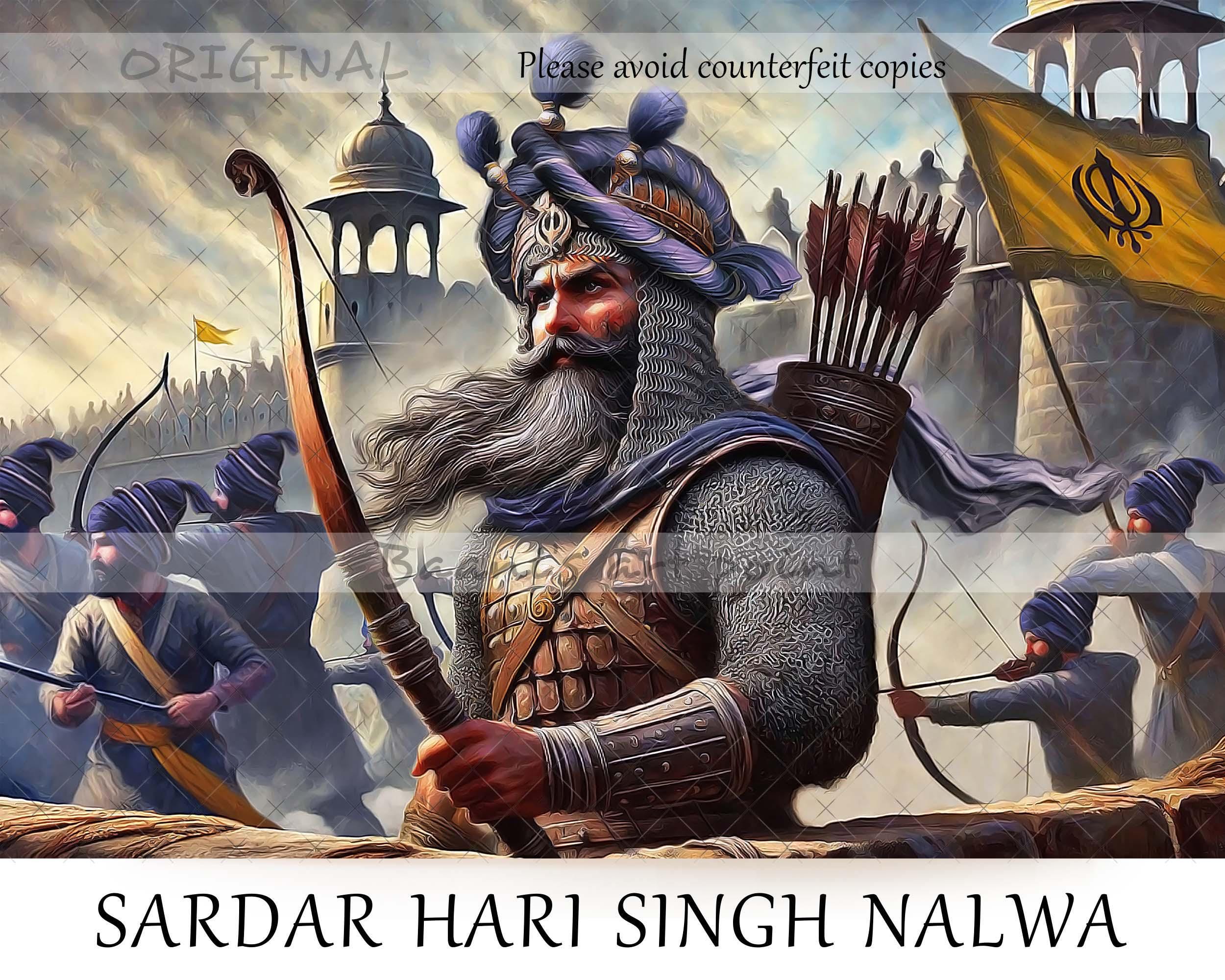 Sardar HARI SINGH NALWA, Sikh Wall Art, Punjabi Painting, Khalsa, Home ...