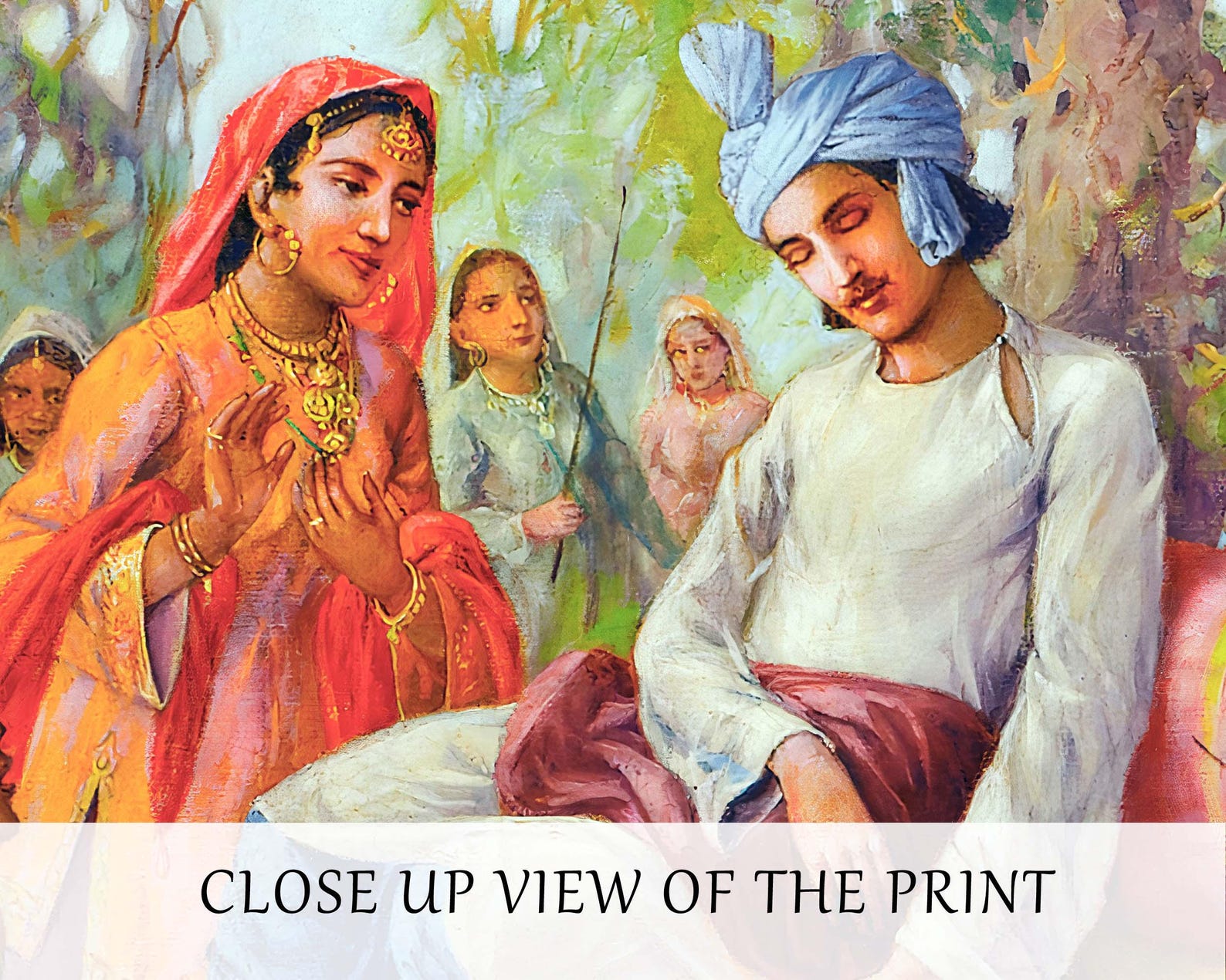 HEER RANJHA, Vintage Art Print, Punjabi Folk Love Story, Sikh Wall Art ...