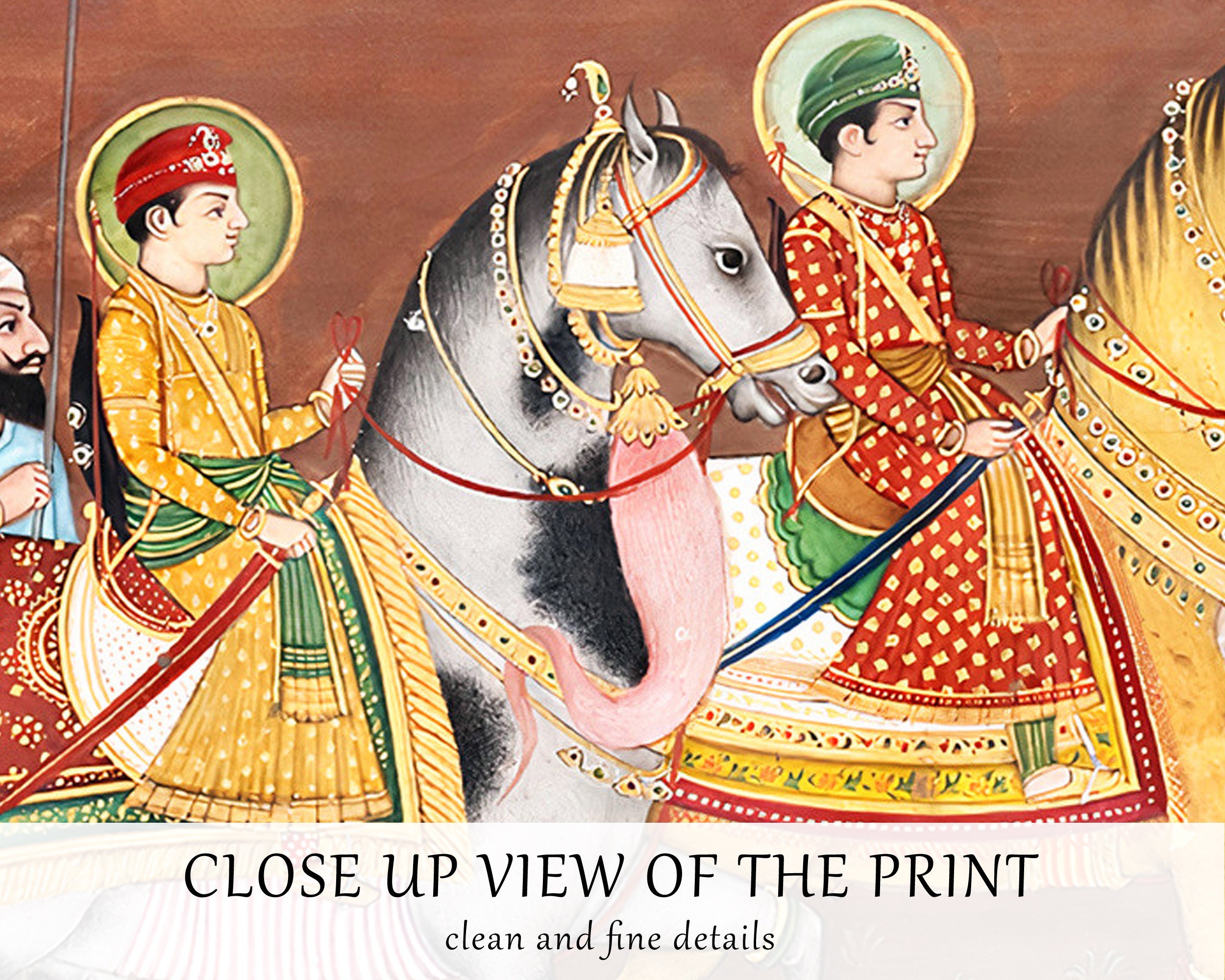 Guru Gobind Singh Ji & the Chaar Sahibzaade, Punjab Painting, Sikh Wall ...