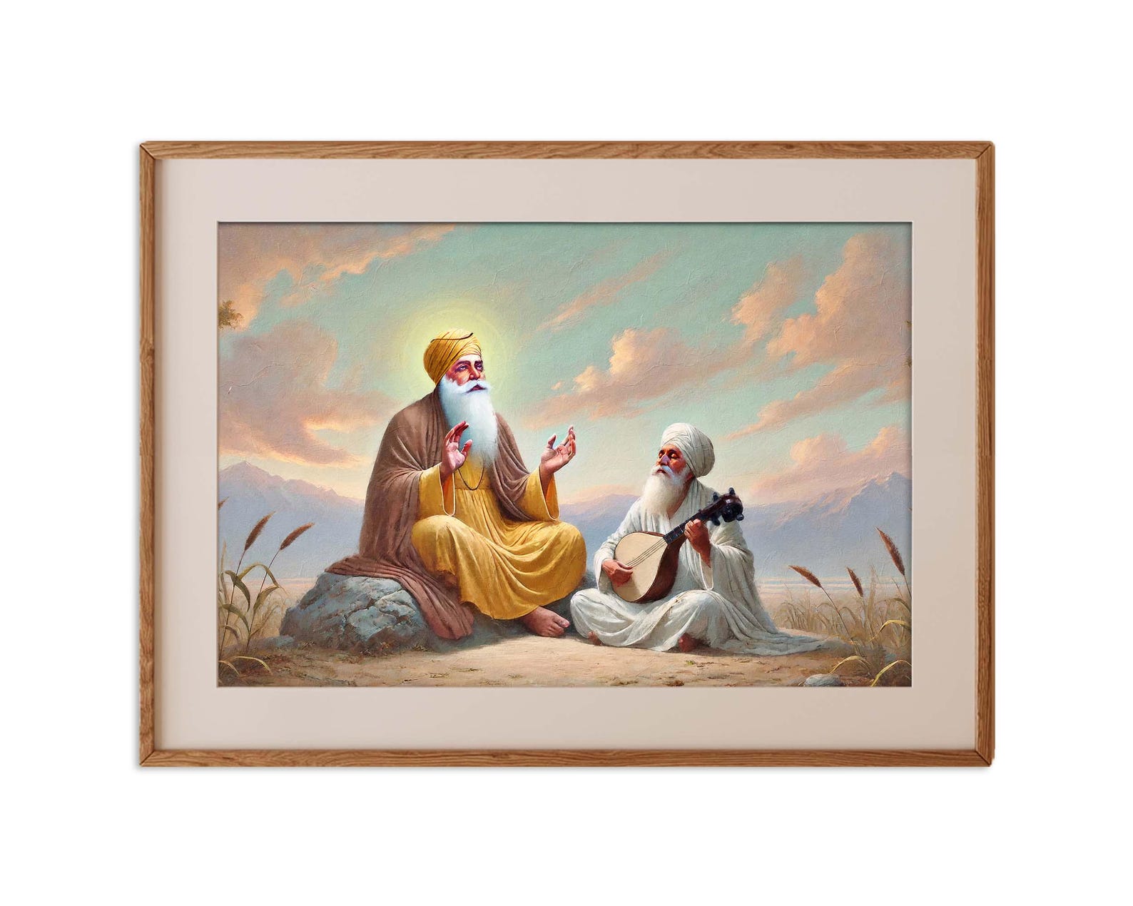 Guru Nanak Dev Ji and Bhai Mardana, Sikh Wall Art, Punjabi Home Decor ...