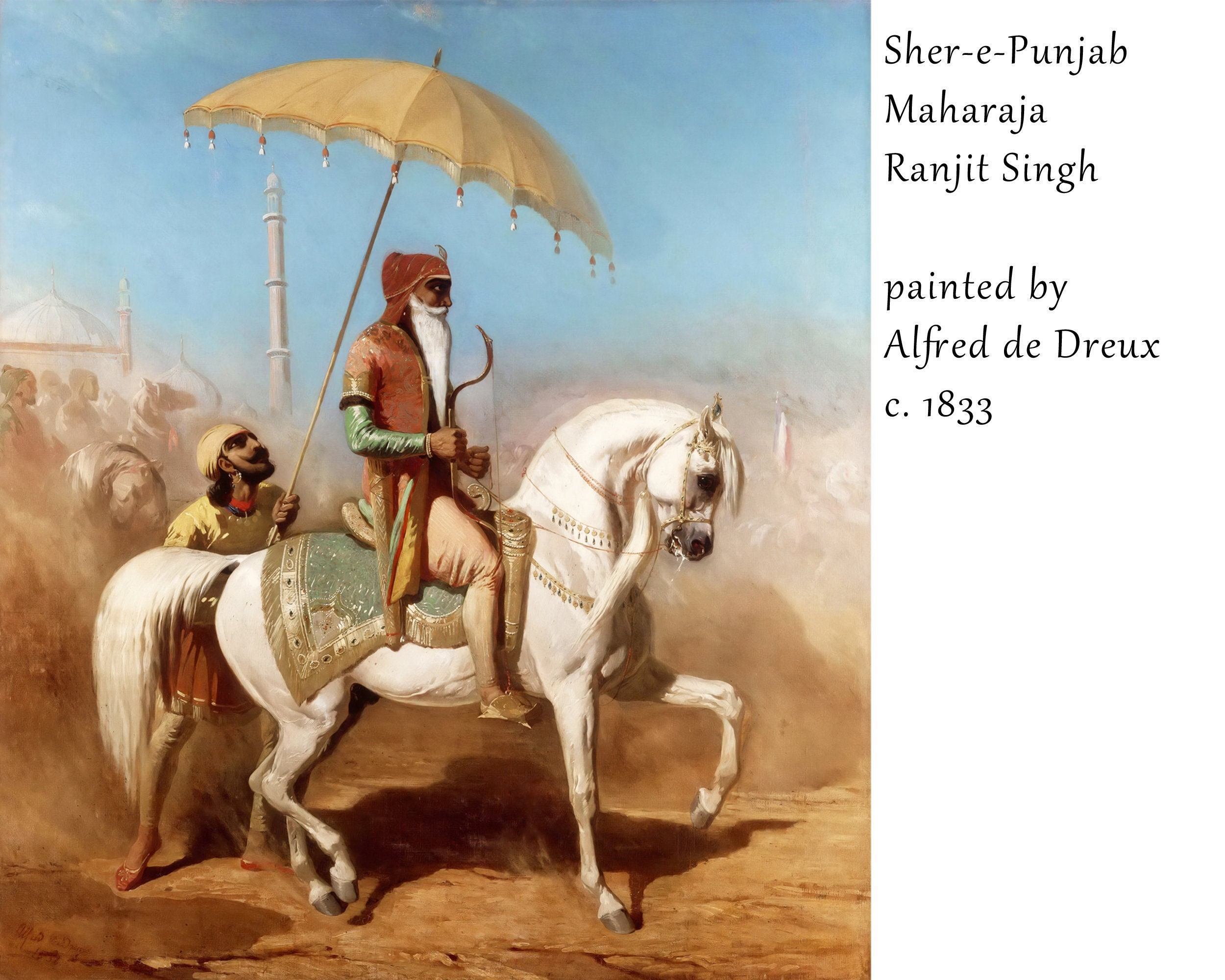 Vintage Print of Sher-e Punjab Maharaja Ranjit Singh, Sikh Empire, Punjabi Wall Art, Home Decor ...