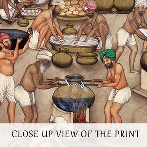 Baba Bir Singh's Langar, Vintage Painting, Punjabi Culture, Miniature ...