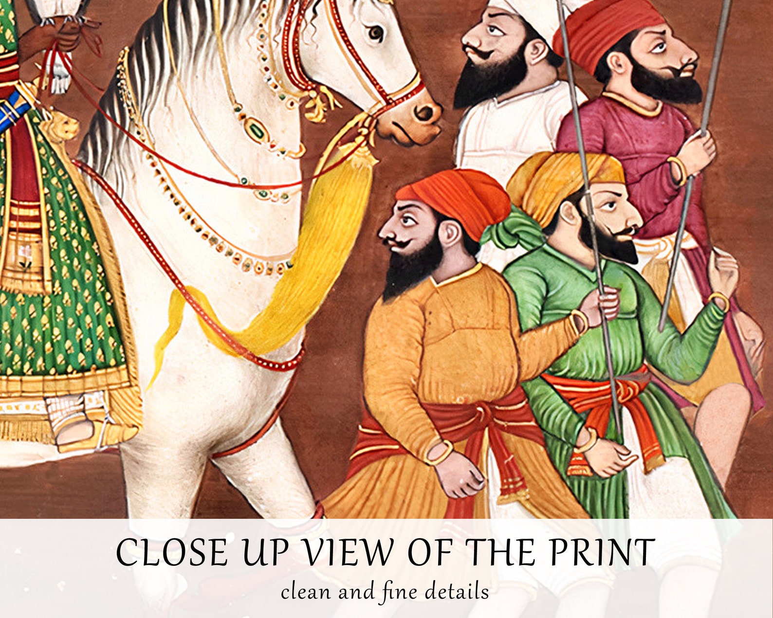 Guru Gobind Singh Ji & the Chaar Sahibzaade, Punjab Painting, Sikh Wall ...
