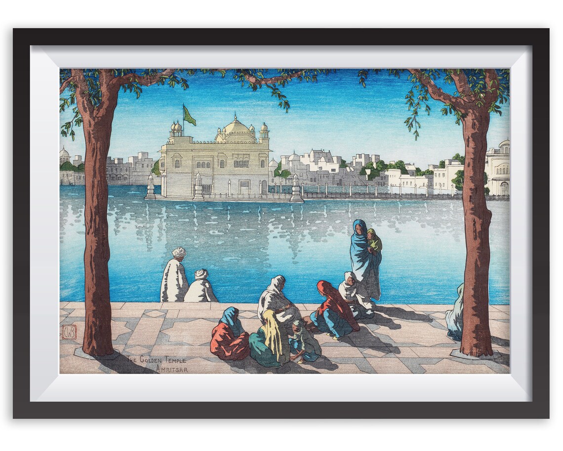 SET OF TWO Golden Temple, Woodblock Prints by Charles W Bartlett ...