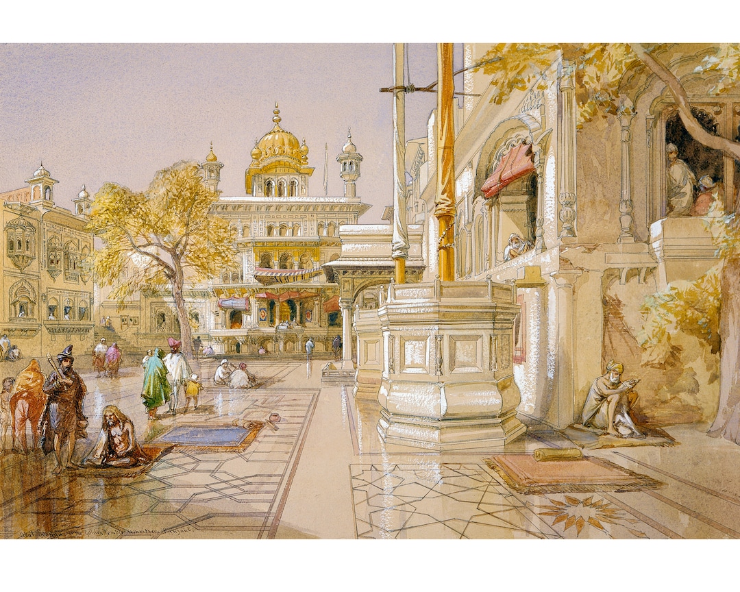 Akal Takht, the Golden Temple, Vintage Print of Punjab, Darbar Sahib ...