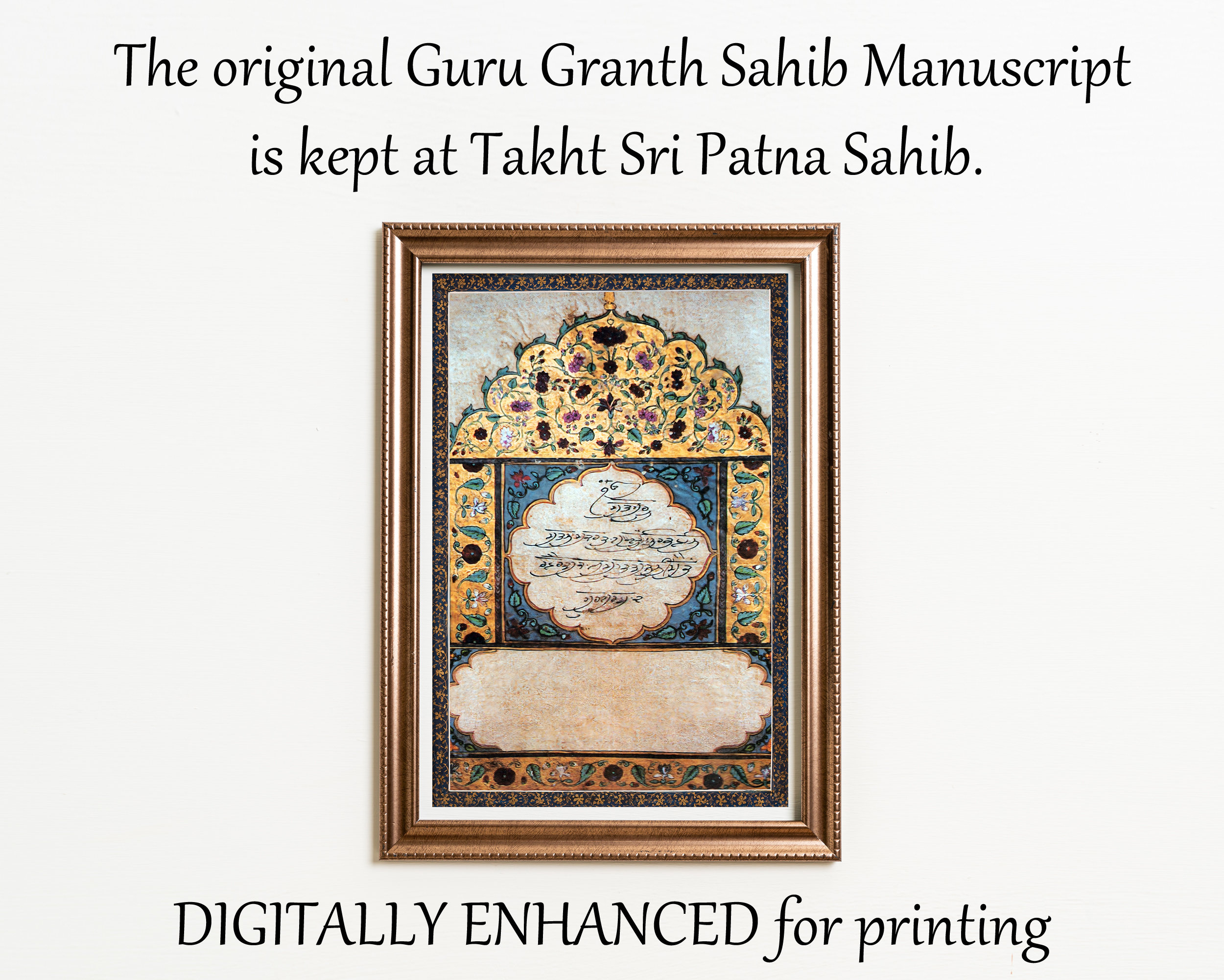 Vintage Print of Guru Gobind Singh Jis Handwritten Mool Mantra ...