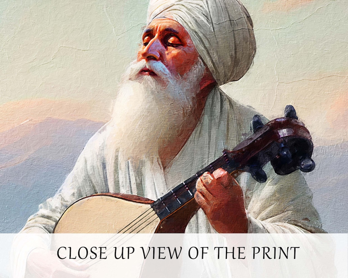 Guru Nanak Dev Ji and Bhai Mardana, Sikh Wall Art, Punjabi Home Decor ...