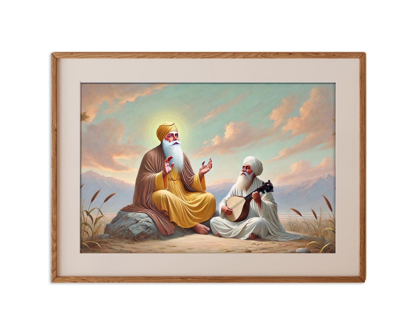Guru Nanak Dev Ji and Bhai Mardana, Sikh Wall Art, Punjabi Home Decor ...