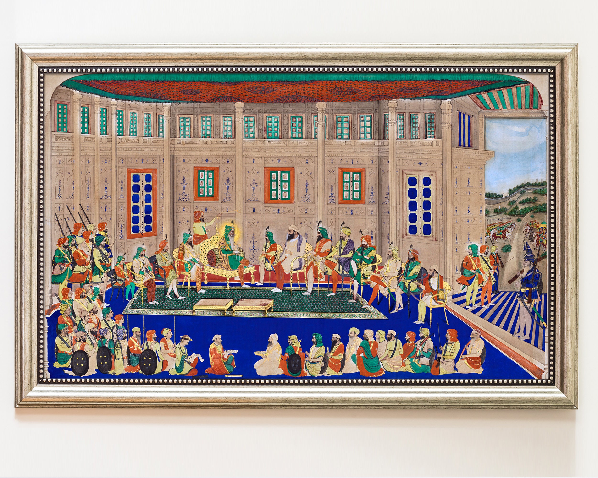 Court of Sher-e Punjab Maharaja Ranjit Singh Painted by Bishan Singh ...