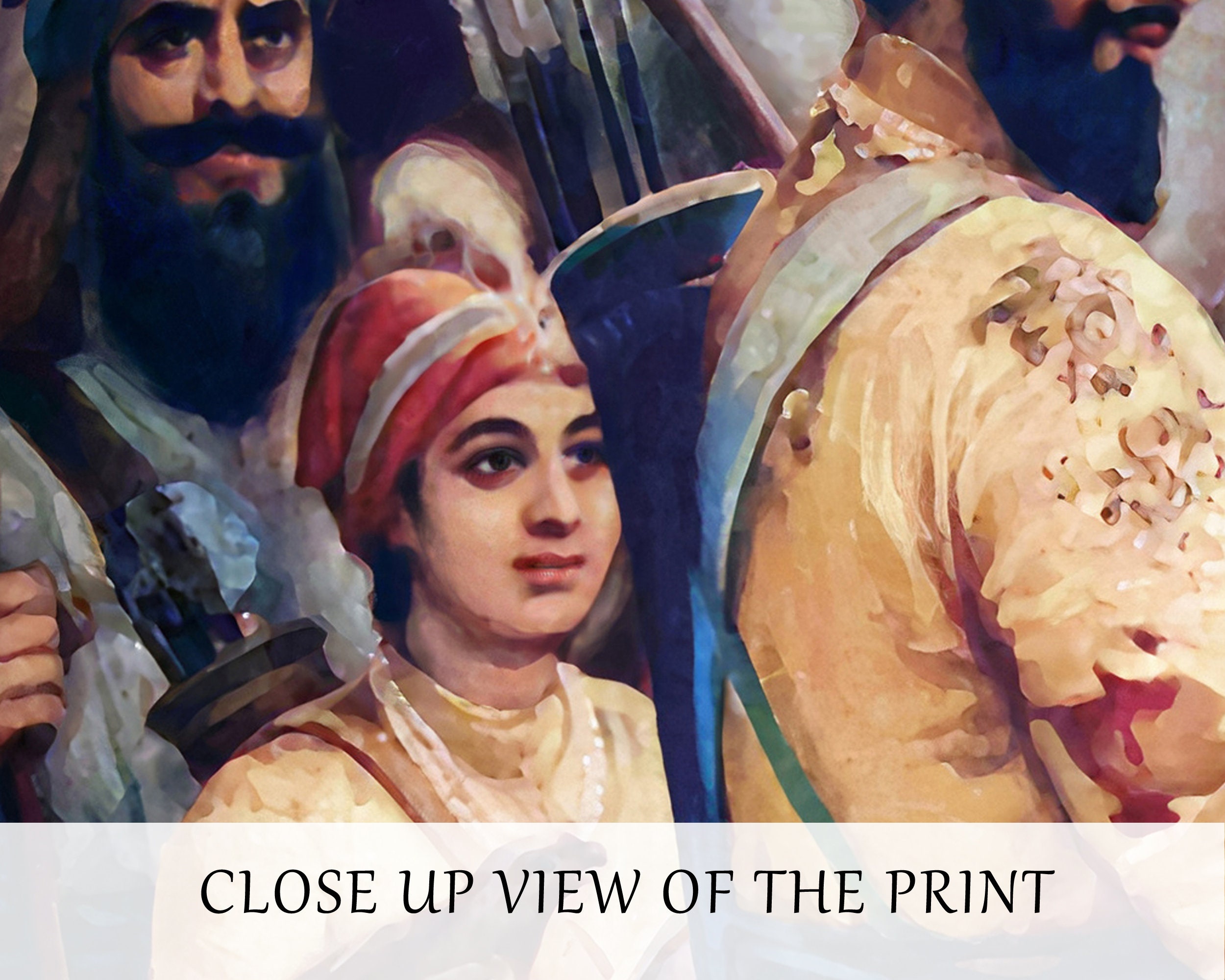 Guru Gobind Singh Ji, Battle of Chamkaur, Sahibzaade, Vintage Print, Sikh Wall Art Home Decor ...