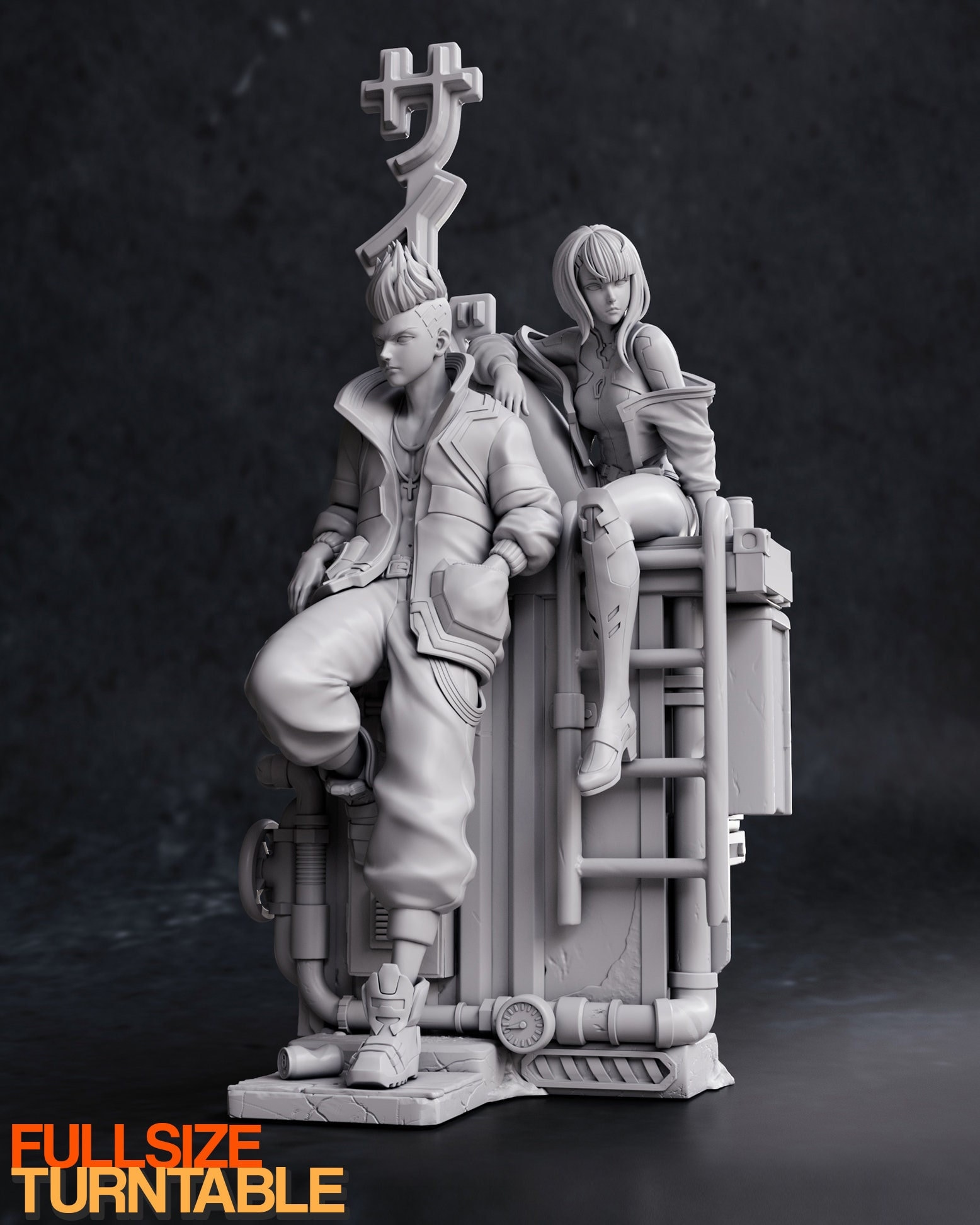 Cyber Couple on Watch Ready to Print 3D File Figure STL Item Not ...