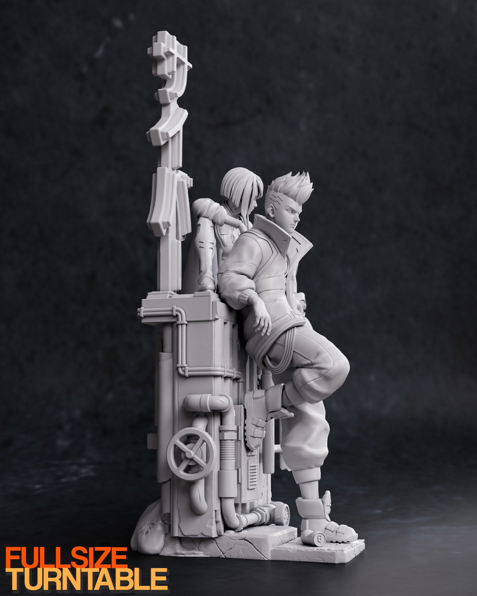 Cyber Couple on Watch Ready to Print 3D File Figure STL Item Not ...