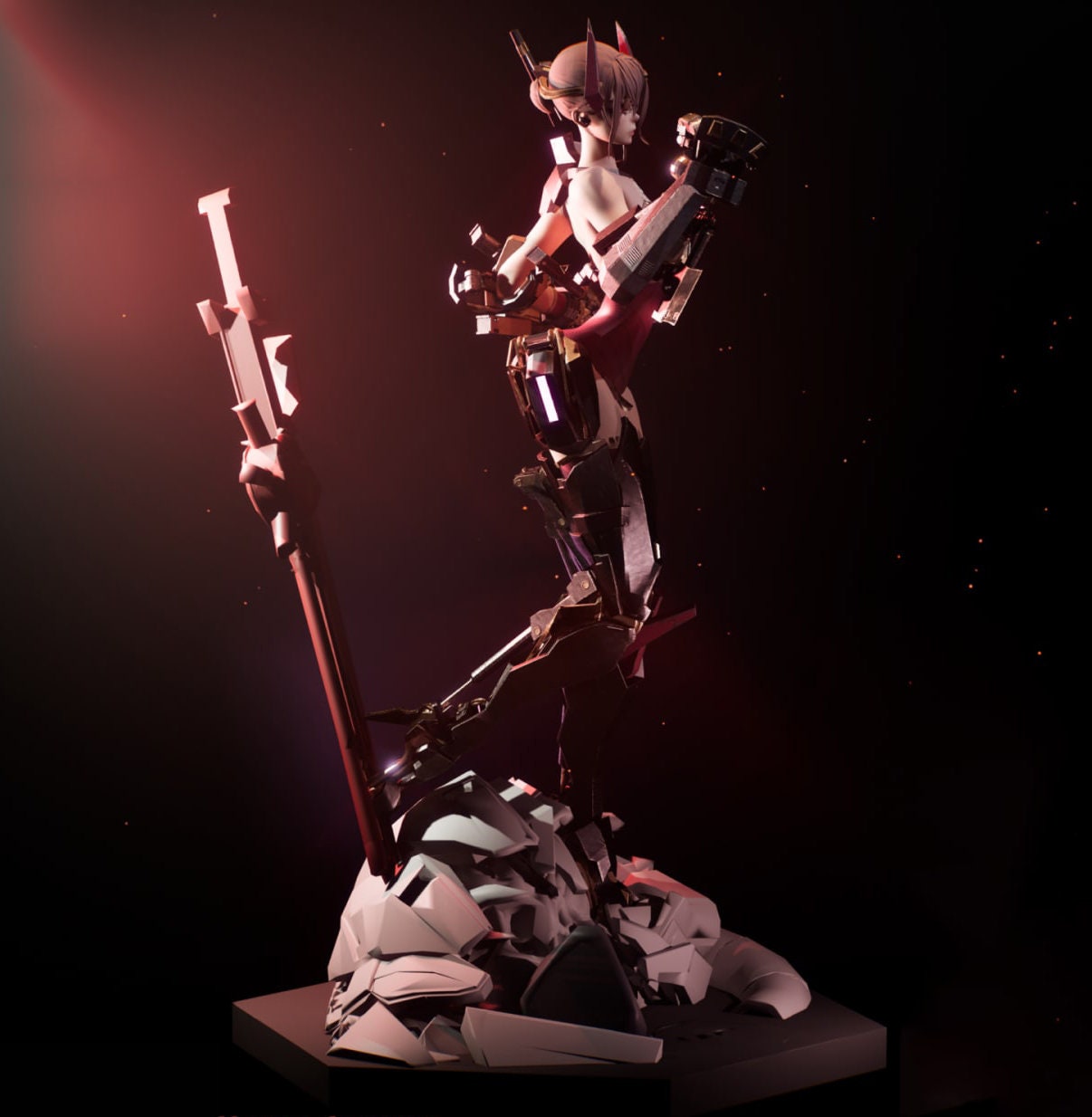 Red Cyborg Project 3D Print Figure STL Item Not Pyhsical - Etsy