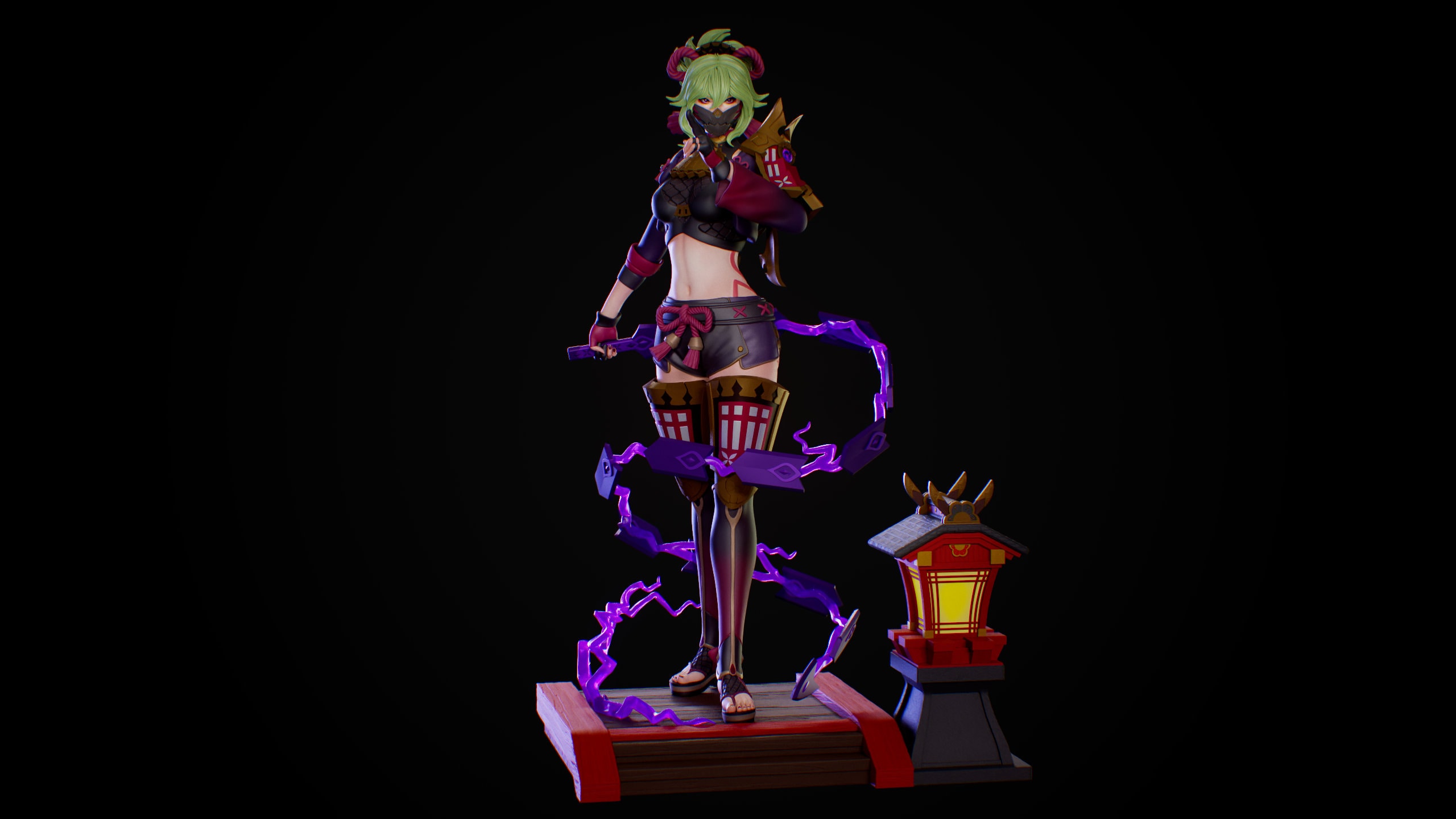 Female Ninja Cute Ready to Print 3D File Figure STL Item Not Pyhsical ...