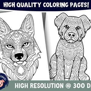 Mandala Dogs Lineart Coloring Book Animal Coloring Pages Dog Colouring ...