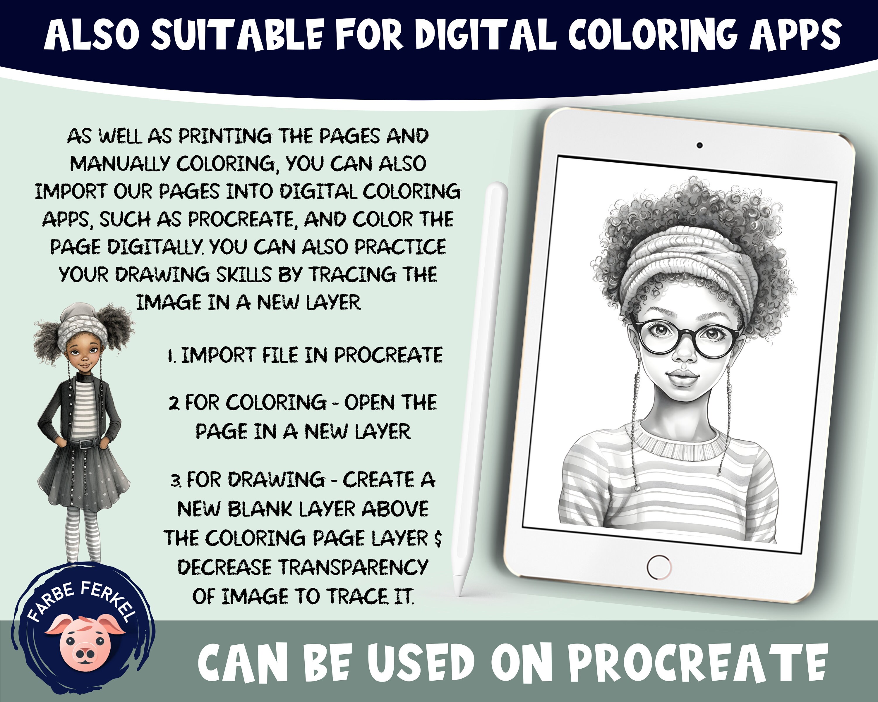 Black Girls Greyscale Coloring Book Black Kids Coloring Melanin ...