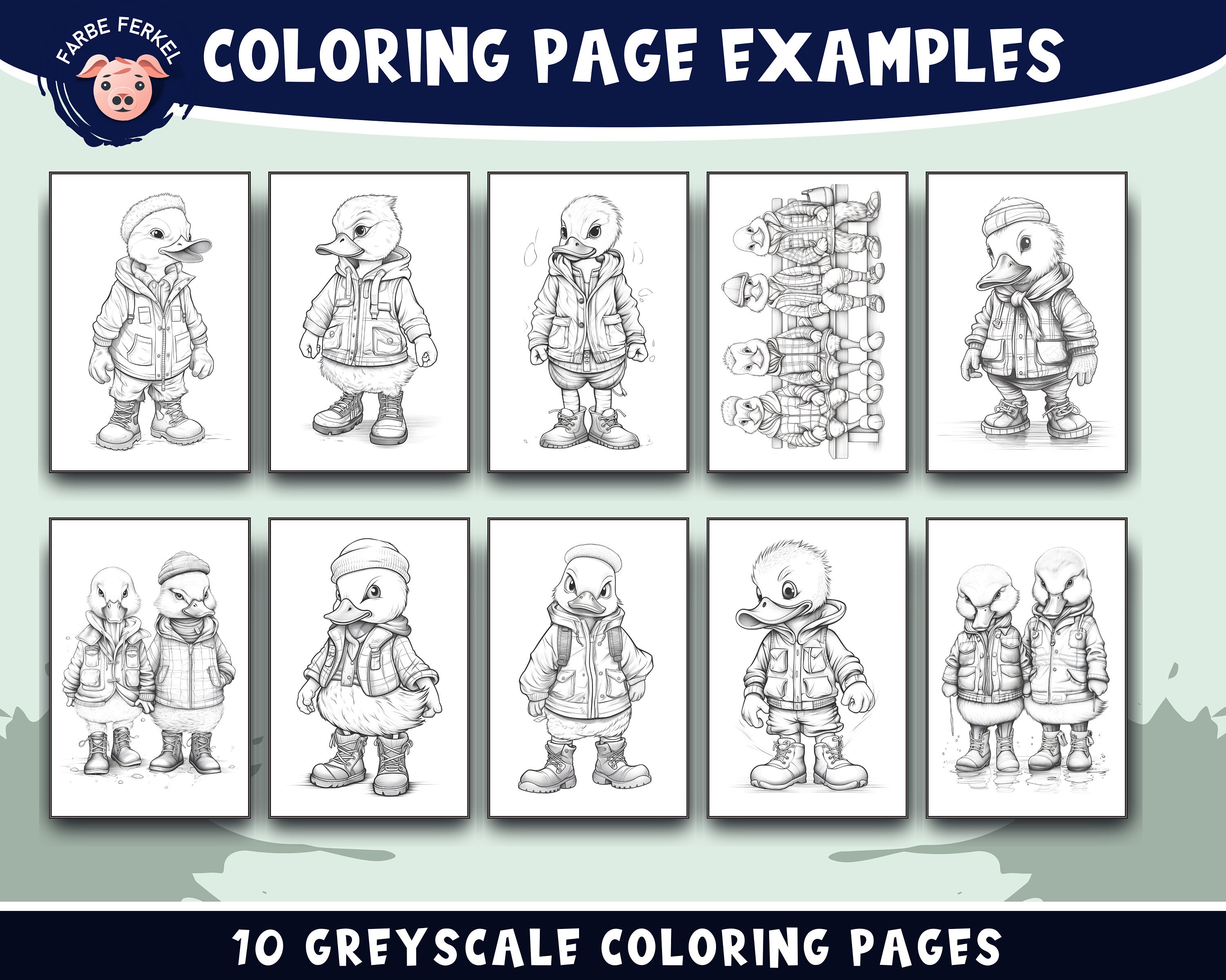 Grumpy Ducks Greyscale Coloring Book Funny Coloring Book Funny Coloring ...